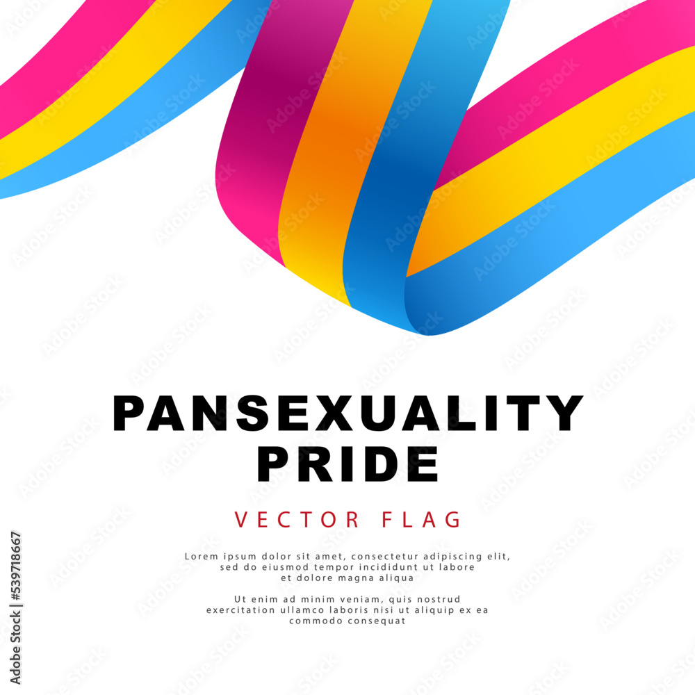 Ribbon in the form of a flag of pansexual pride. Sexual identification ...
