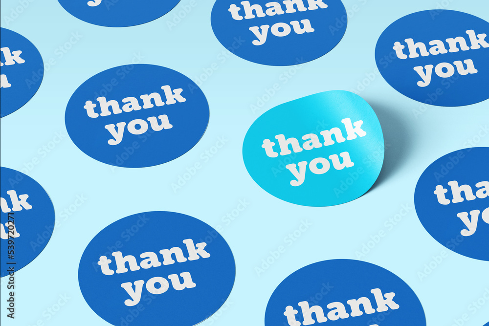 Thank you message on rounded sticker note paper Stock Illustration ...