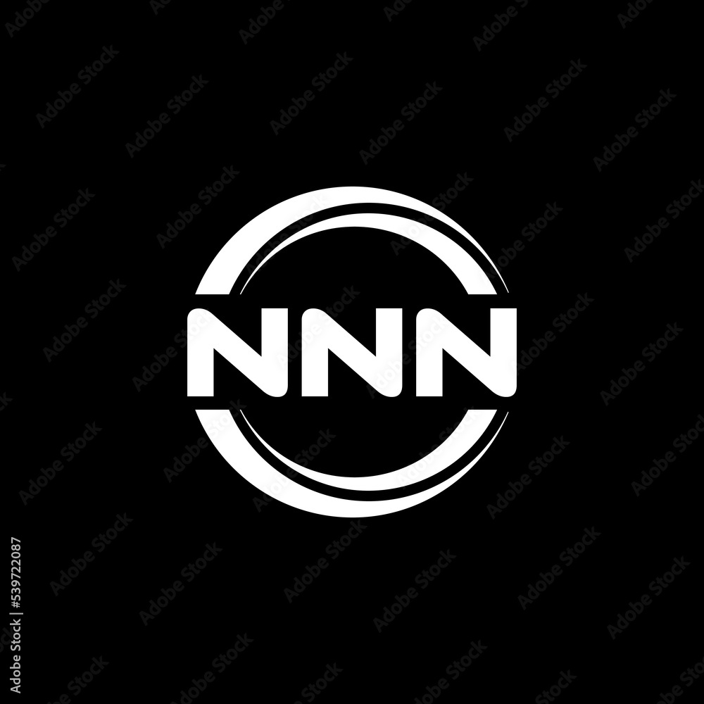 NNN letter logo design with black background in illustrator, vector ...