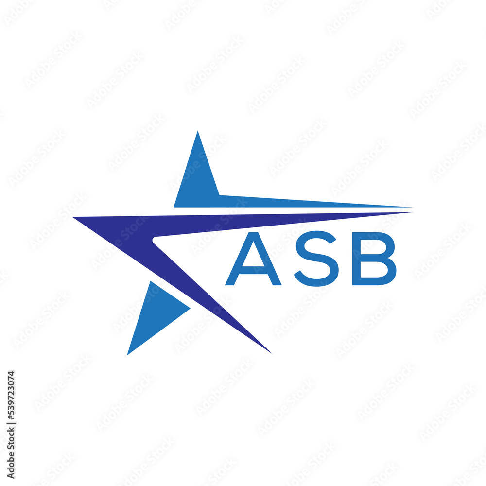 ASB letter logo. ASB blue image on white background. ASB Monogram logo ...
