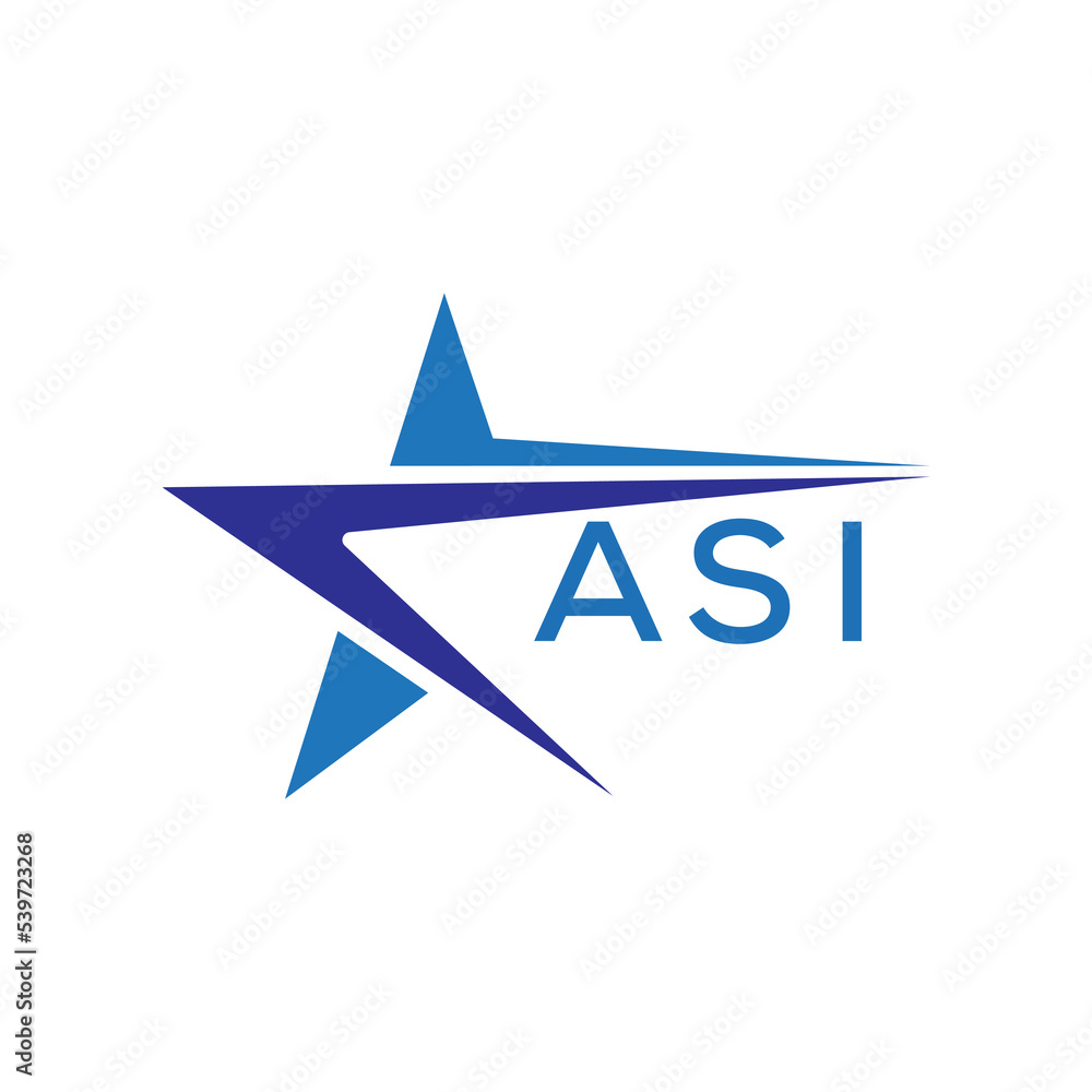 ASI letter logo. ASI blue image on white background. ASI Monogram logo ...