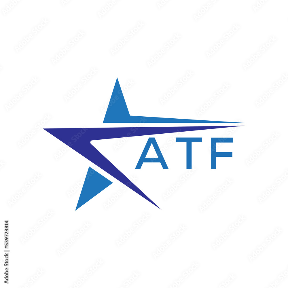 ATF letter logo. ATF blue image on white background. ATF Monogram logo ...