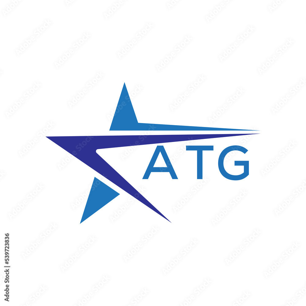 ATG letter logo. ATG blue image on white background. ATG Monogram logo design for entrepreneur ...