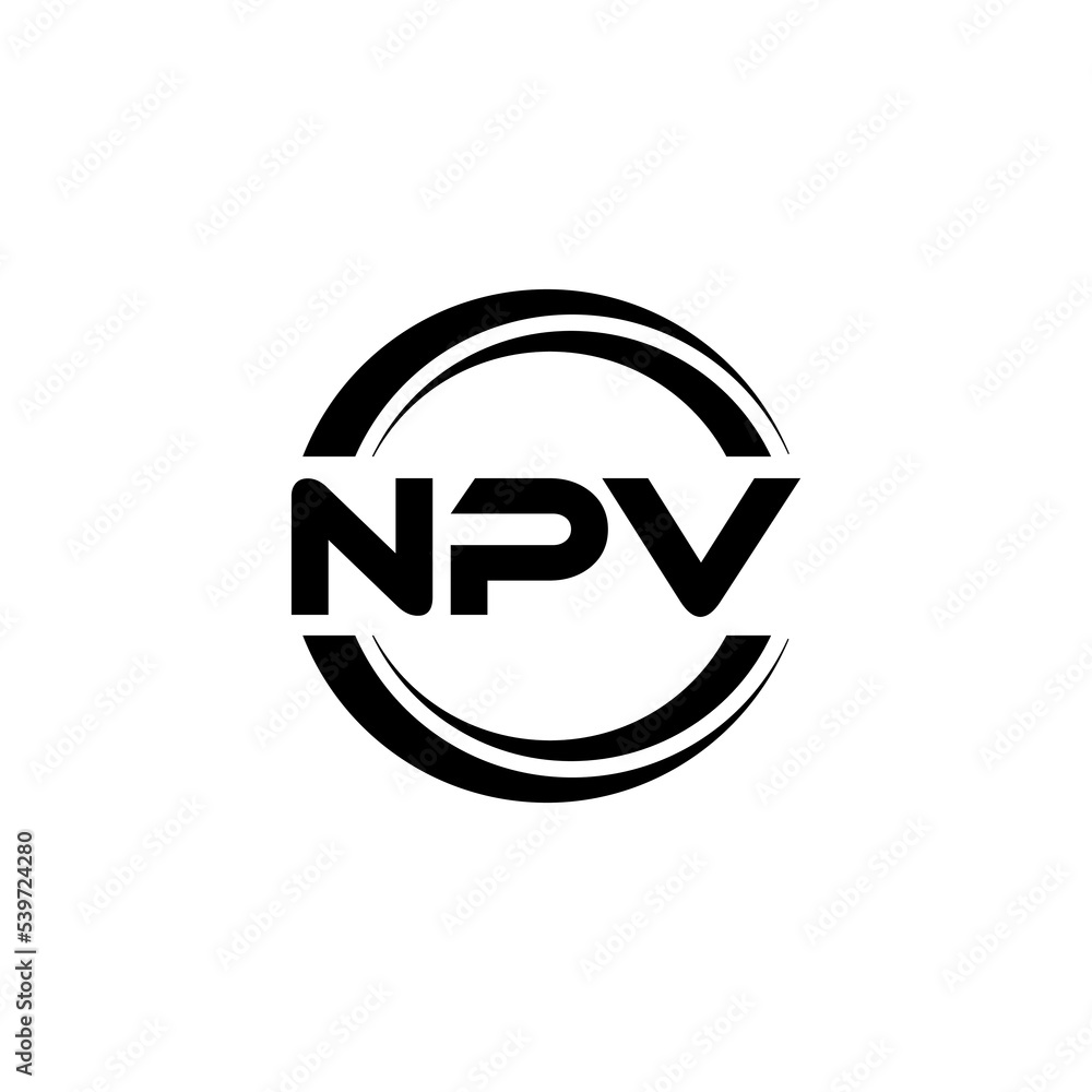 NPV letter logo design with white background in illustrator, vector ...