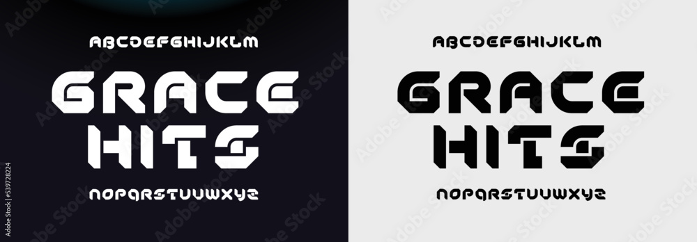 GRACE HITS Abstract Modern Alphabet Font. Typography urban style fonts ...