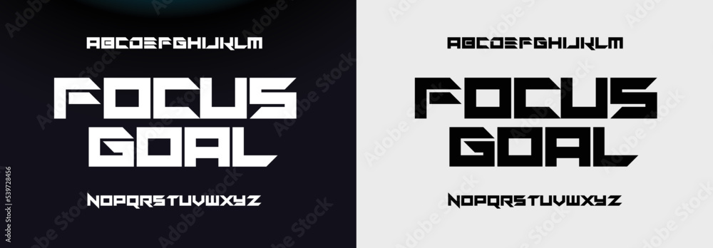 FOCUS GOAL Abstract Modern Alphabet Font. Typography urban style fonts ...