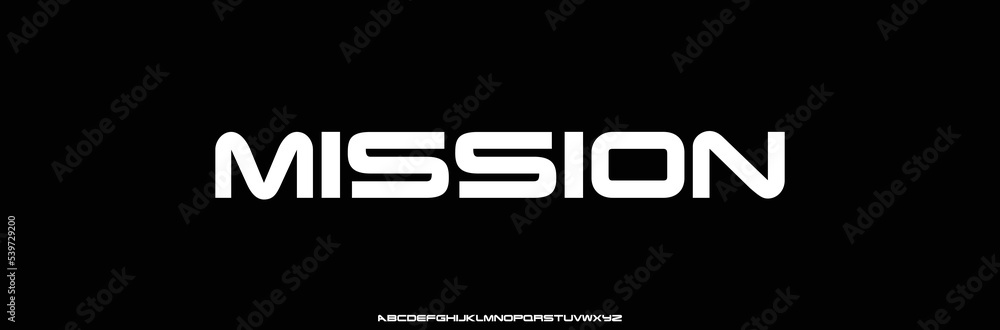 MISSION Modern Bold Font. Regular Italic Number Typography urban style ...