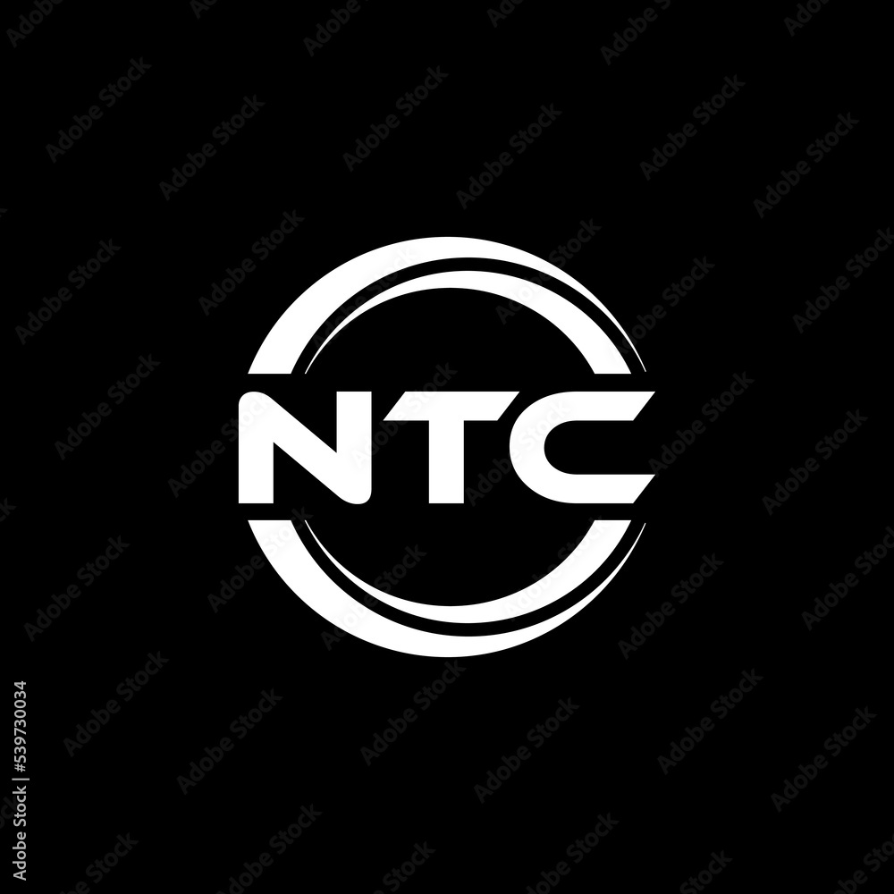 NTC letter logo design with black background in illustrator, vector ...