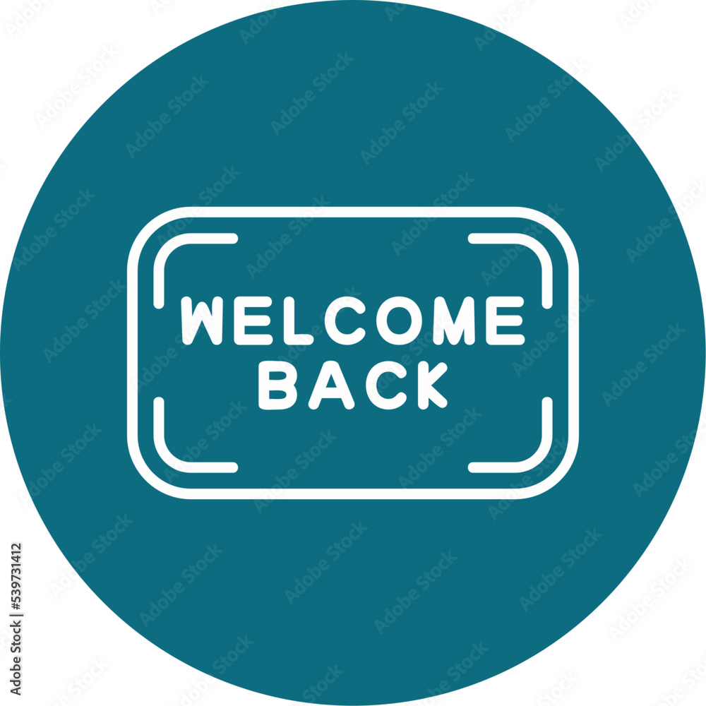 Welcome Back Icon Stock Vector | Adobe Stock