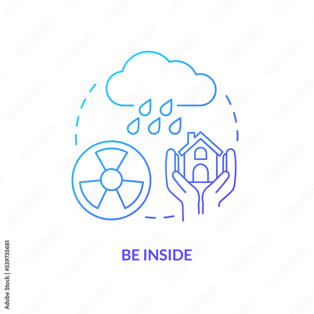 Be inside blue gradient concept icon. Contamination emergency. Survive ...