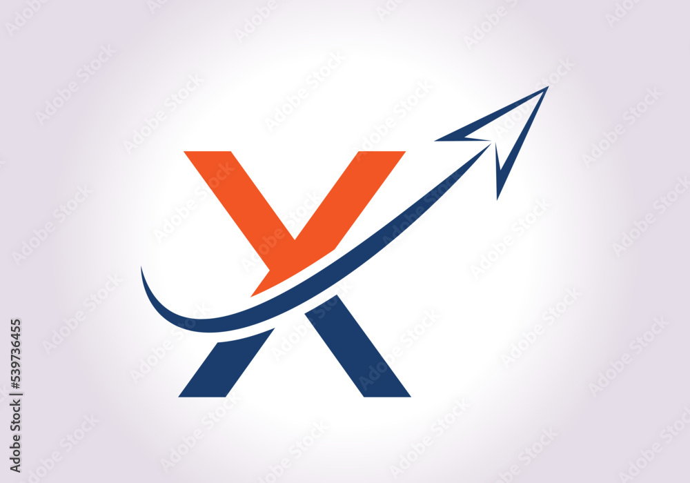 Finance Logo With X Letter Concept. Marketing And Financial Business ...