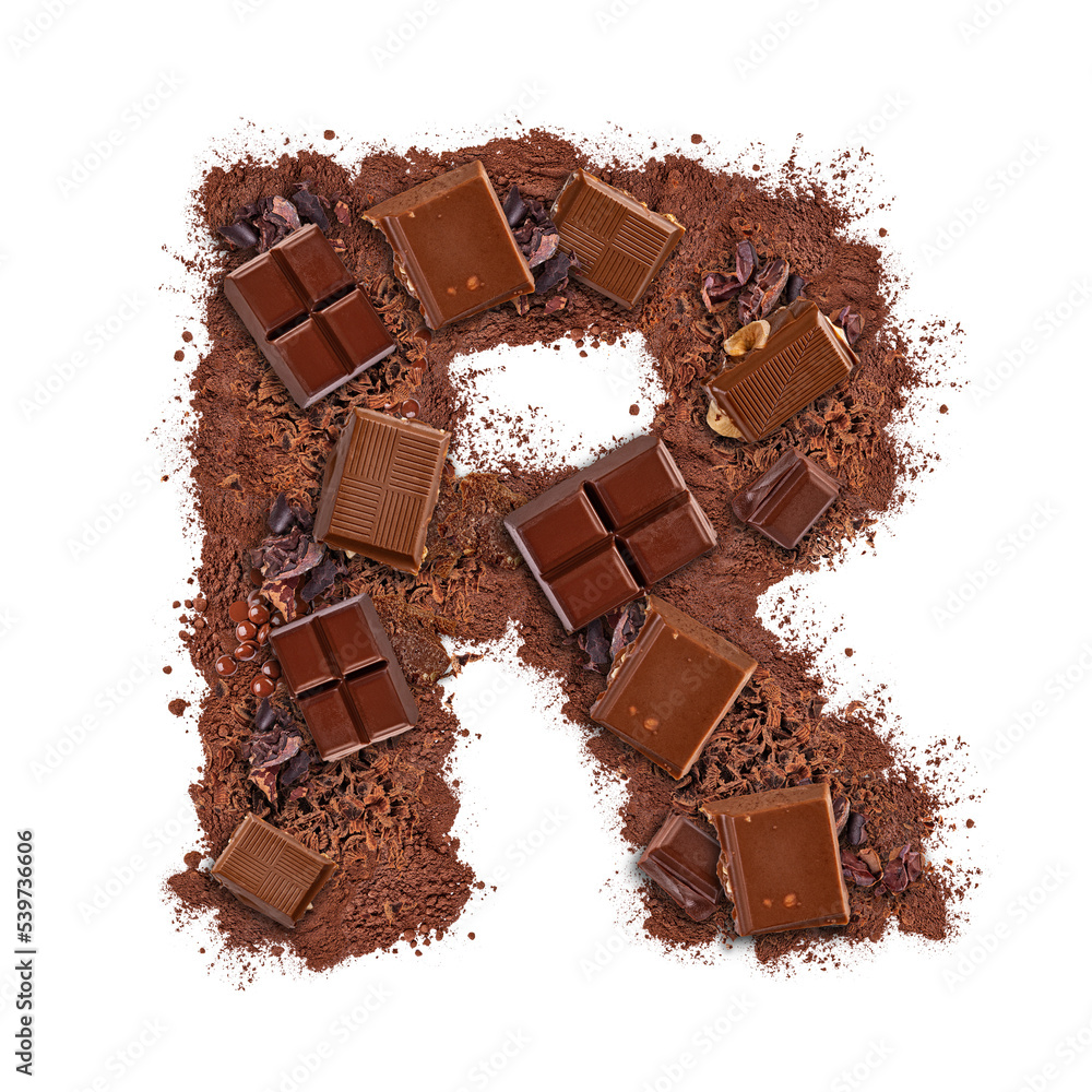 Letter R made of chocolate Stock Photo | Adobe Stock