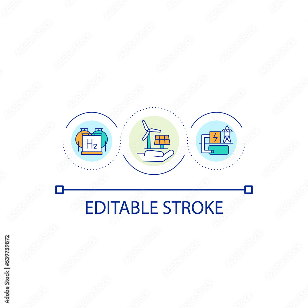 Renewable energy system loop concept icon. Sustainable life ...