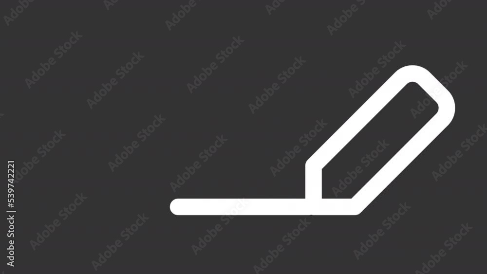 Animated note white line ui icon. Highlighting text. Seamless loop HD video with alpha channel ...