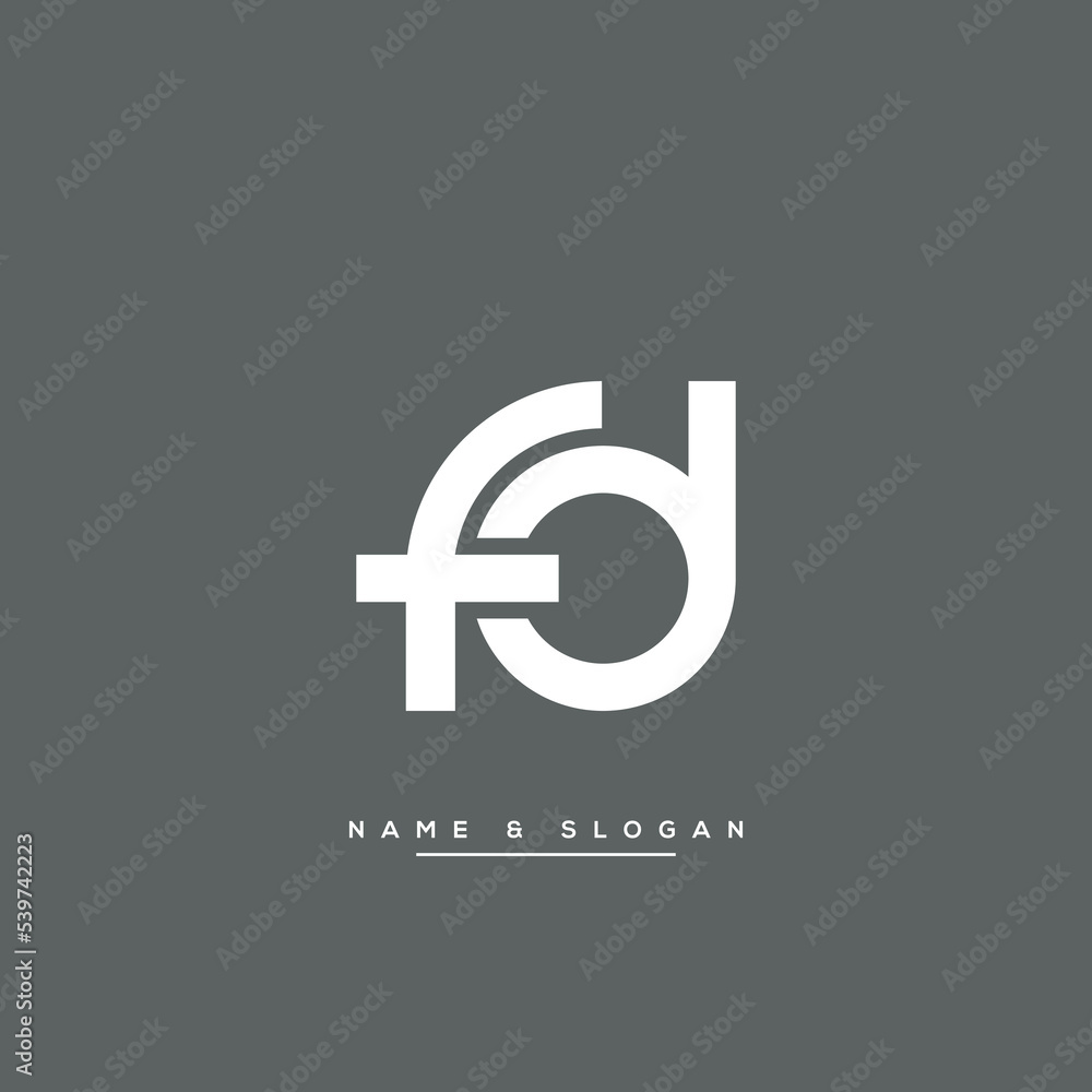 Alphabet letter DF, FD icon logo vector. Stock Vector | Adobe Stock