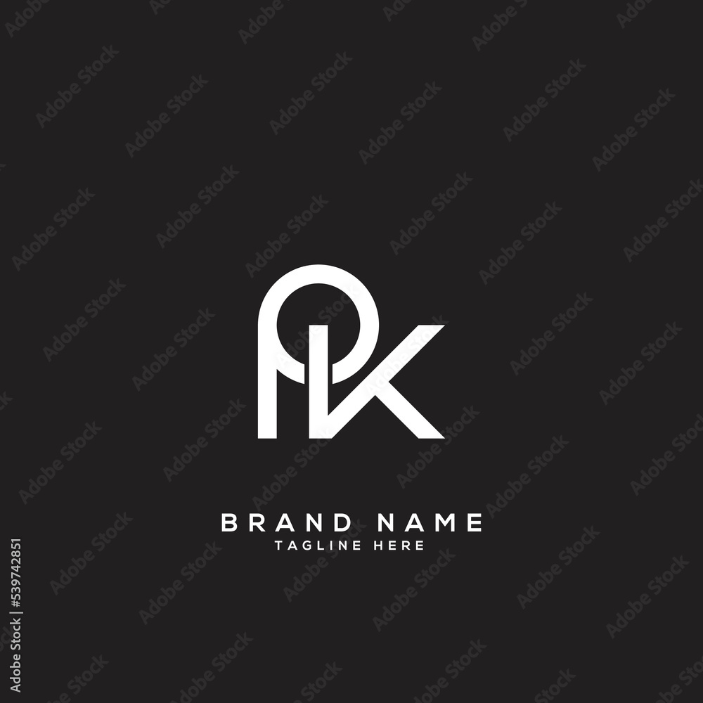 Vetor de Alphabet Letters PK, KP, P, K Business Logo Initial Based ...
