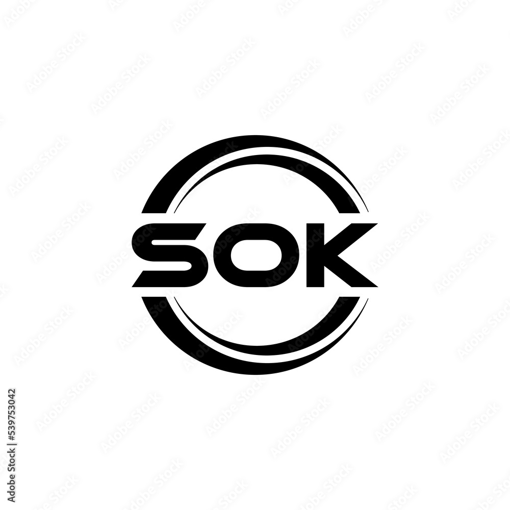 SOK letter logo design with white background in illustrator, vector ...