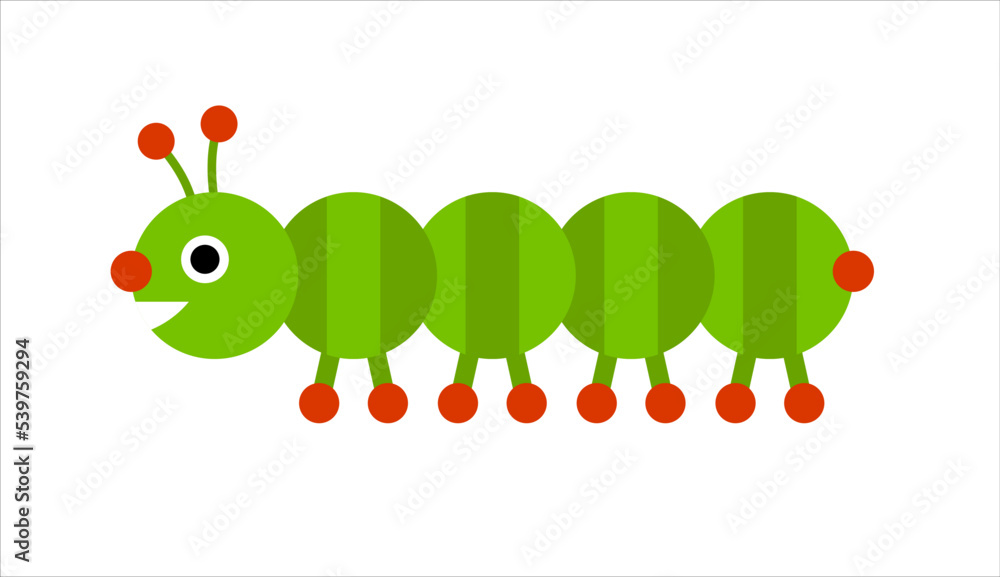 simple worm illustration. 2D flat isolated vectorial. Stock Vector ...