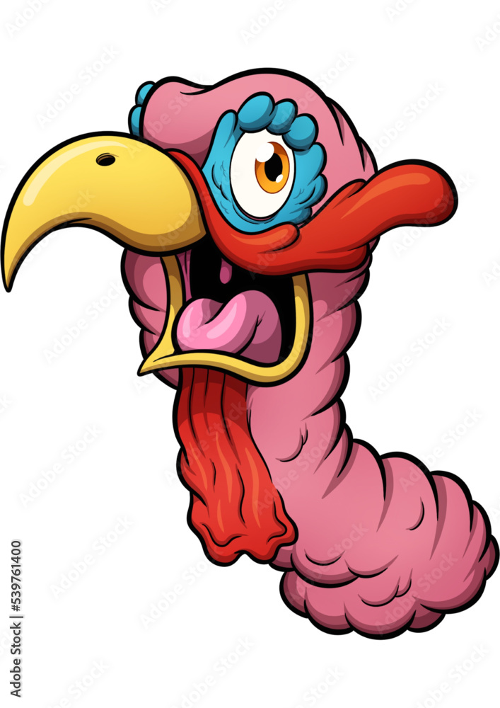 Turkey Face. Vector clip art illustration with simple gradients. All in ...