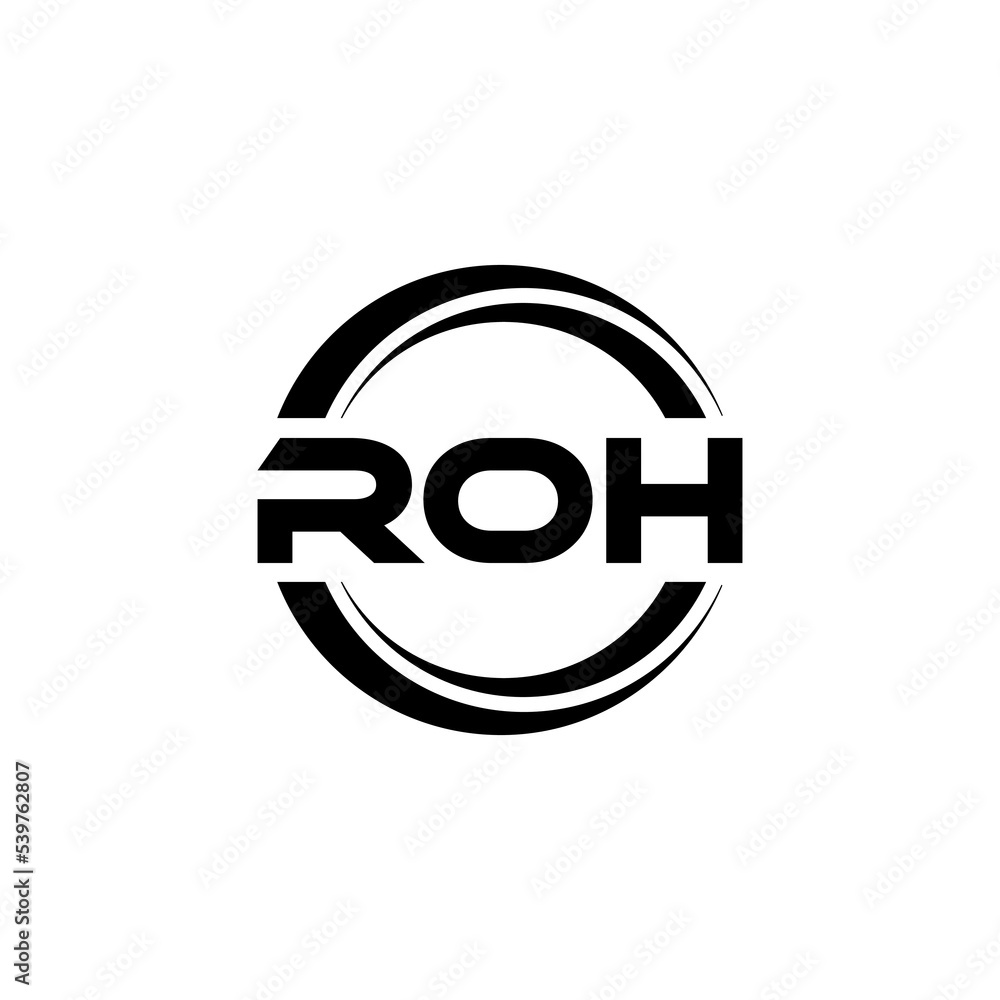 ROH letter logo design with white background in illustrator, vector ...