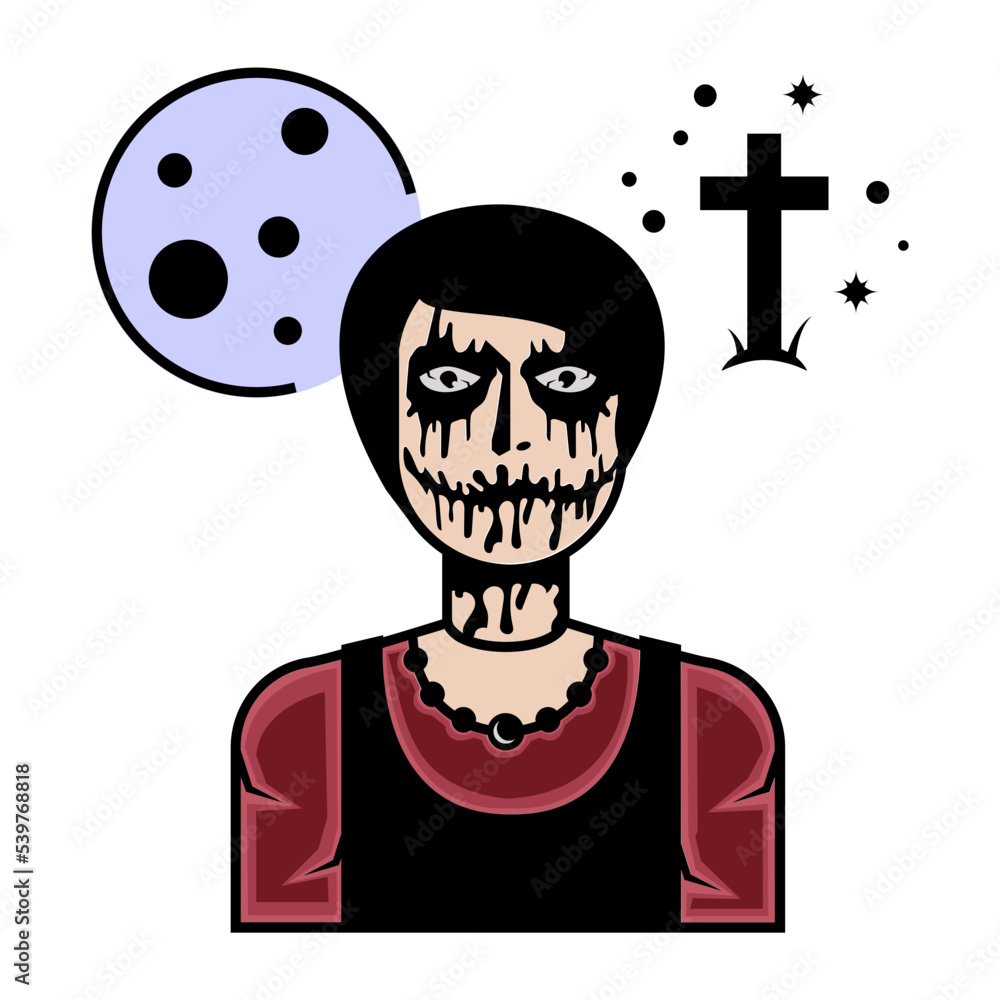 Murder House Character Vector Icon Design, Halloween costume Symbol ...