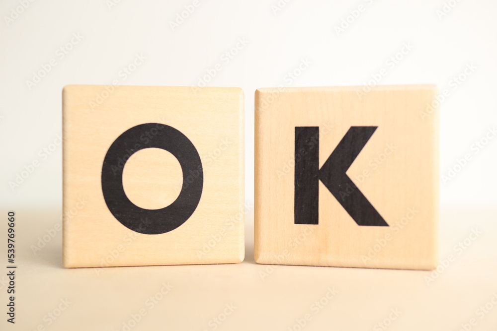 "OK" Alphabet Letter Wooden Blocks Stock Photo | Adobe Stock