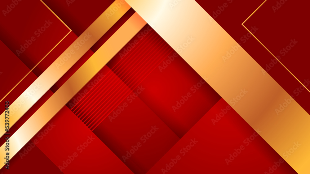 Abstract red and gold geometric shapes background Stock Vector | Adobe ...