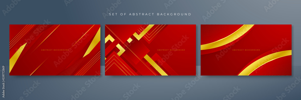 Abstract red and gold geometric background Stock Vector | Adobe Stock