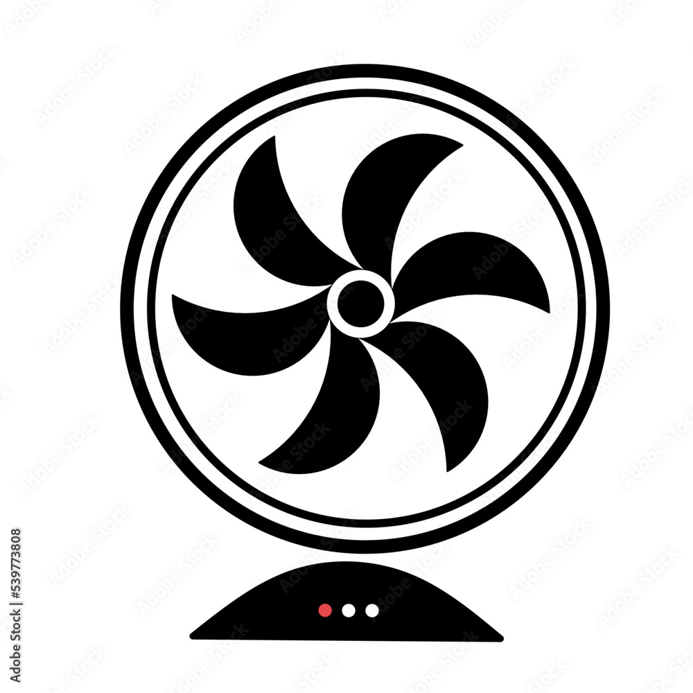 Vector of electric fan sign isolated on a white background. Icon for ...