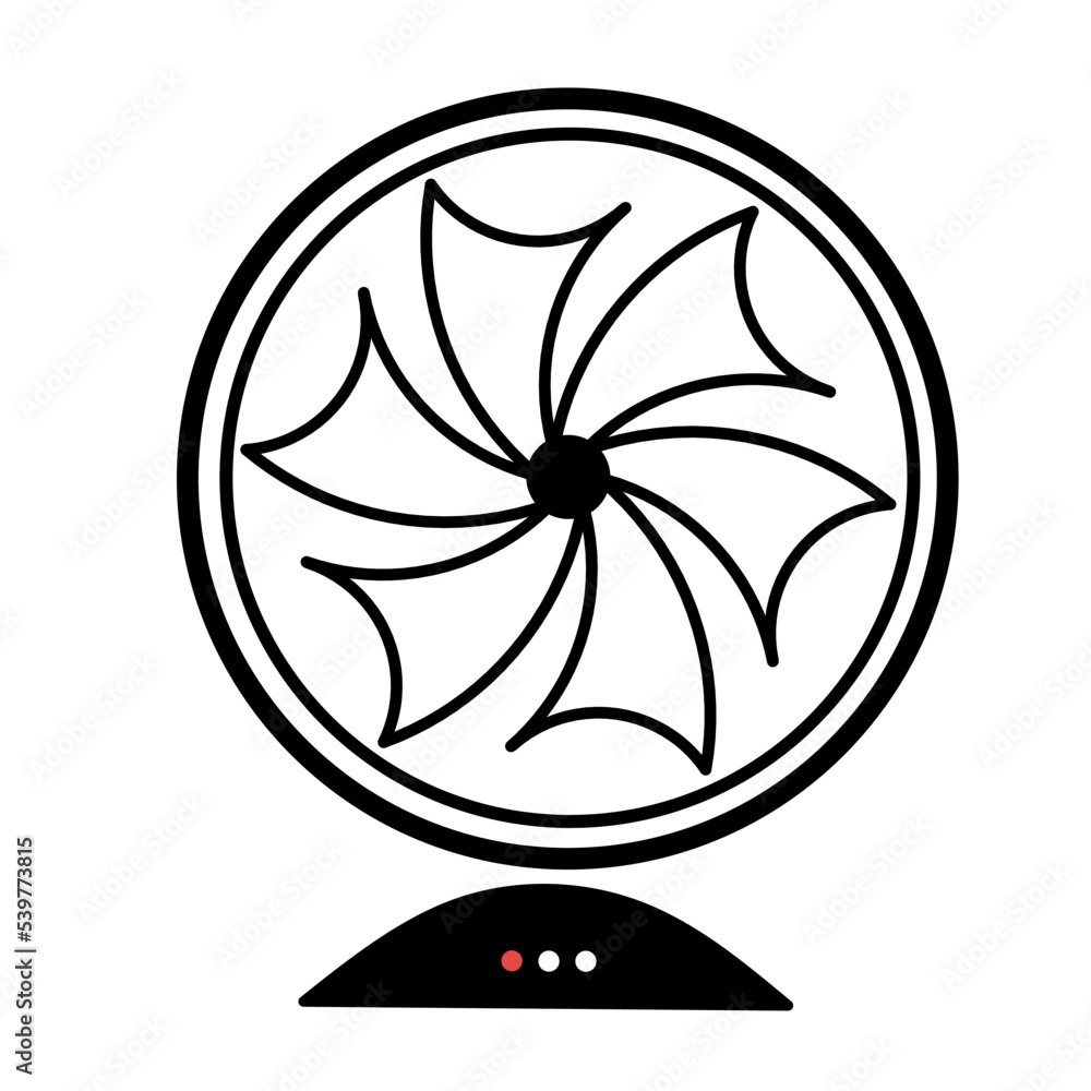Vector of electric fan sign isolated on a white background. Icon for ...