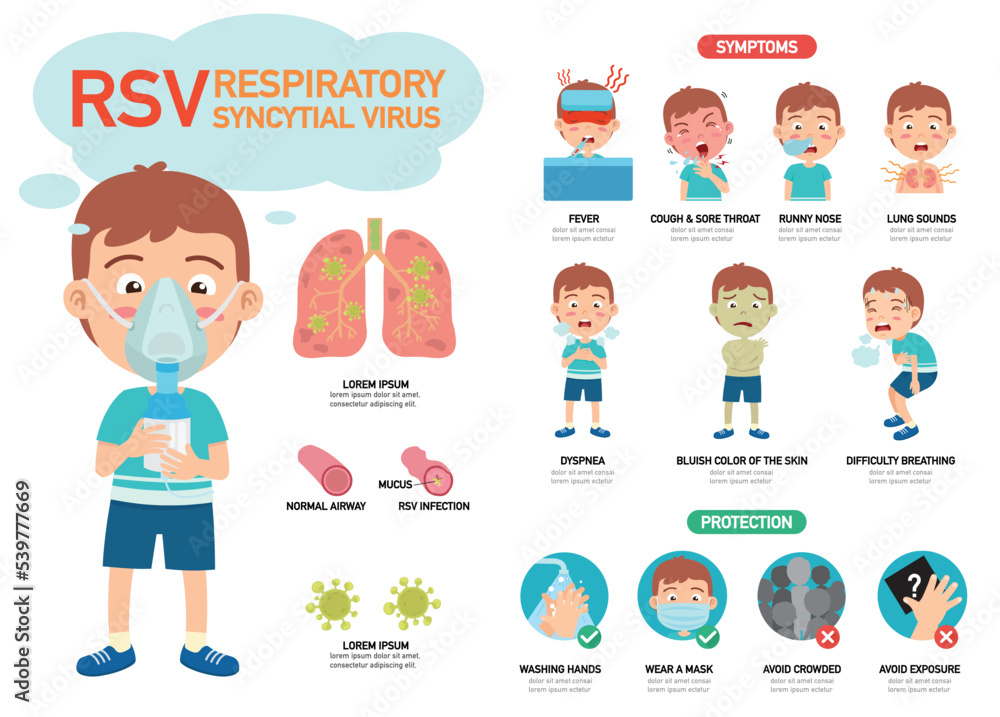 RSV Respiratory syncytial virus infographic vector illustration. Stock ... RSV Respiratory syncytial virus infographic vector illustration. Stock ...