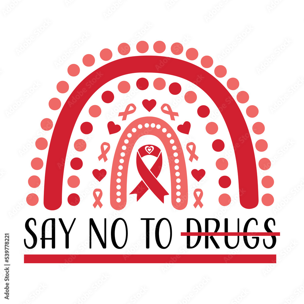 red ribbon week svg, No To Drugs SVG, Drug Free SVG, Anti Drug svg, Red ...