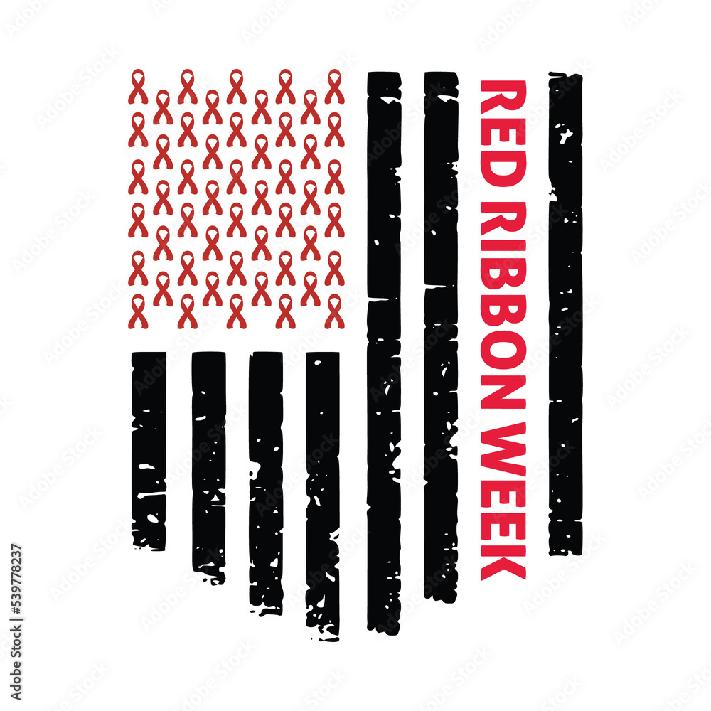 red ribbon week svg, No To Drugs SVG, Drug Free SVG, Anti Drug svg, Red ...