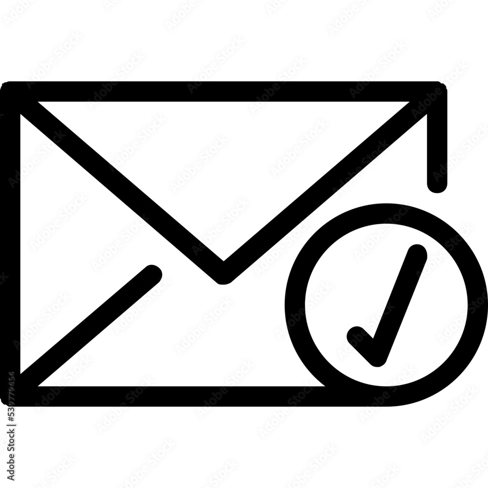 check mark email icon Stock Vector | Adobe Stock