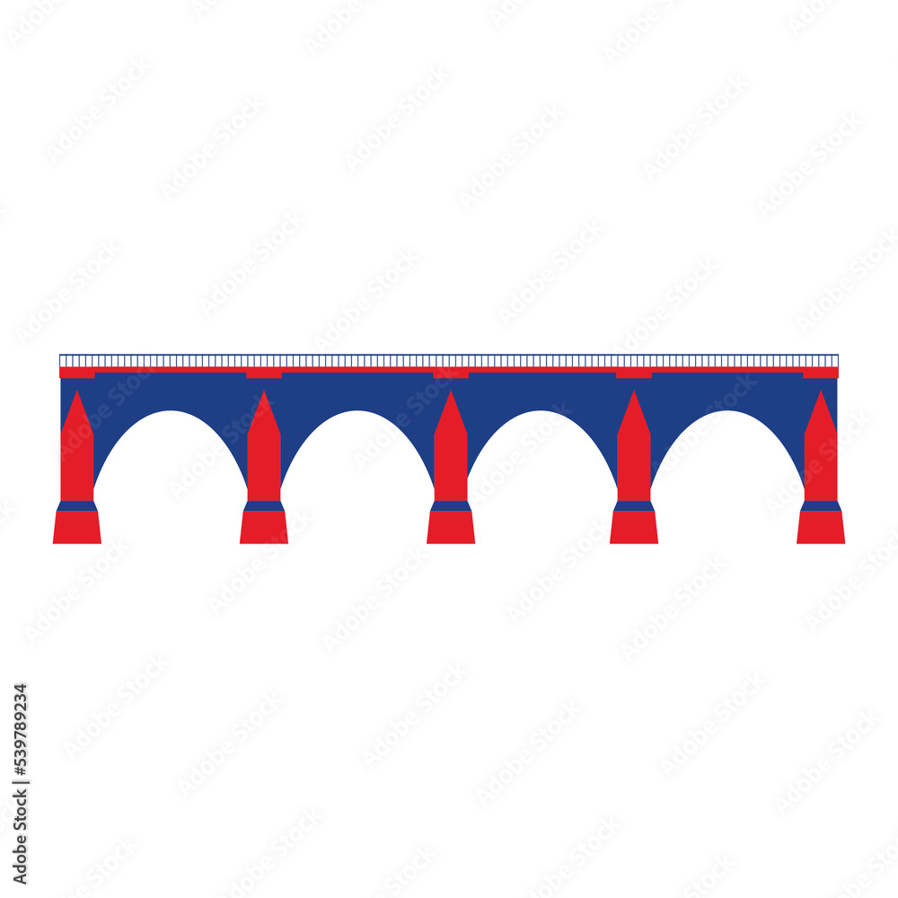 red and blue bridge illustration PNG transparent background Stock ...
