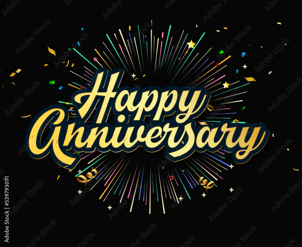 Happy Anniversary banner design. anniversary celebration vector Stock ...