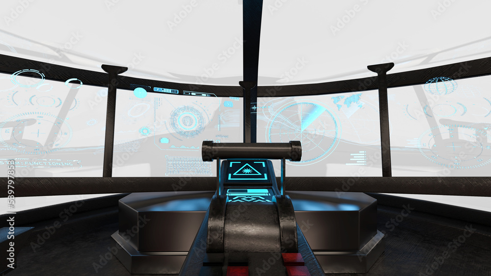 space cockpit in captain view Stock Illustration | Adobe Stock