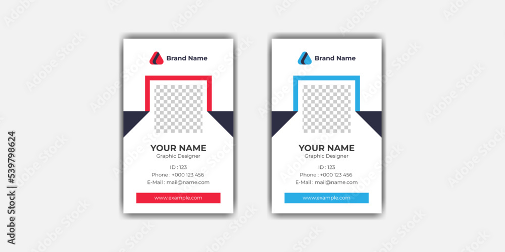 Front and back business id card template for company employee Stock ...