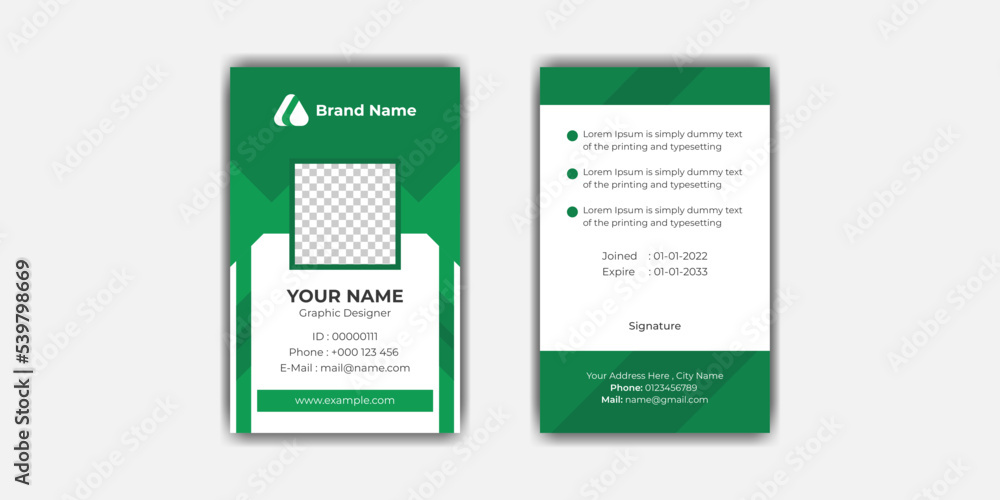 Simple Company id card design vector template Stock Vector | Adobe Stock