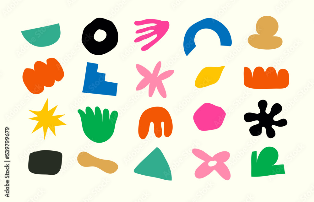 Abstract Children Colorful Geometry Doodle Vector Shapes Toolkit ...