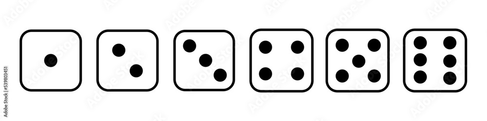 Set of monochrome dices. Vector isolated dice icons Stock Vector ...