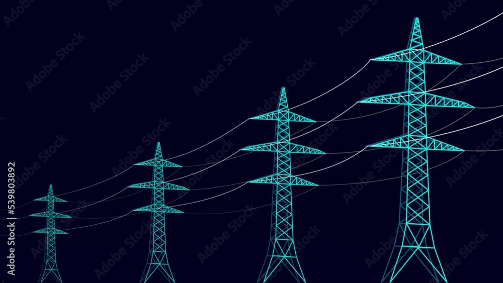 The concept of an animated video in 4k, bringing electricity to the ...