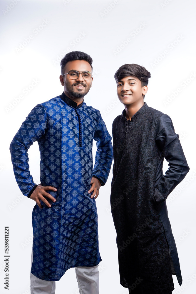 two Indian men wears ethnic or traditional cloths, Male fashion models ...