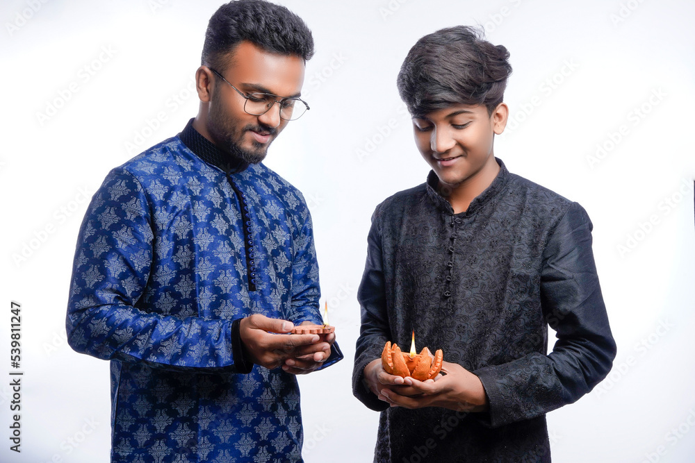 two Indian men wears ethnic or traditional cloths, Male fashion models ...