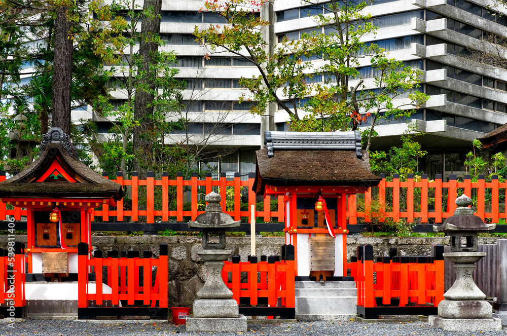 old and new Japan, part of Fushimi Inari-taisha Shrine - head shrine of ...