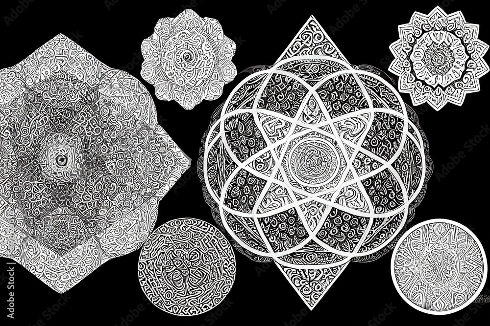 Philosopher Stone Sacred Geometry zentangle inspired design template ...