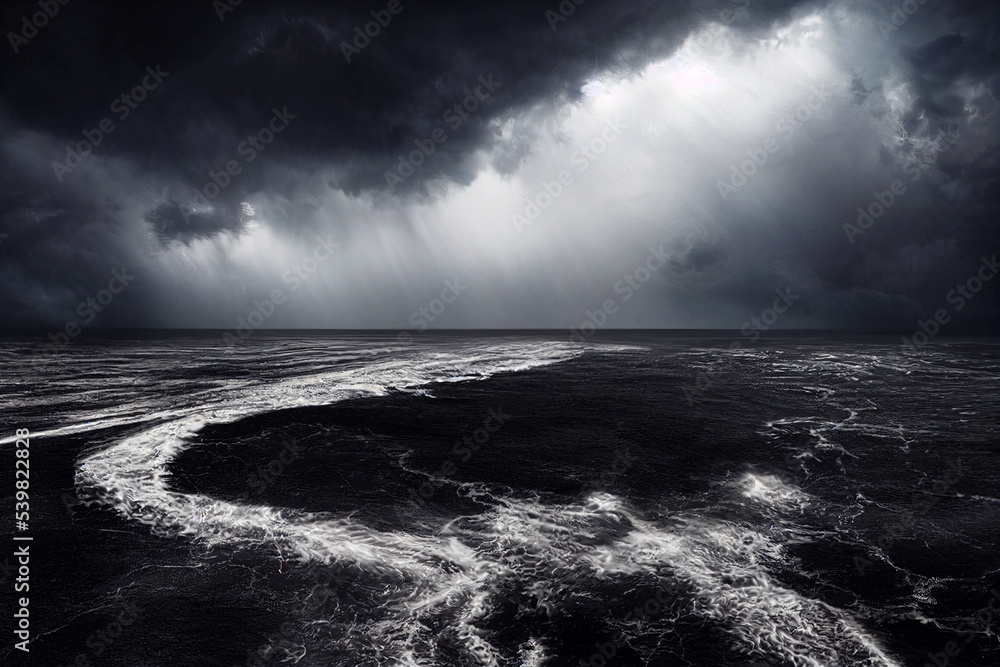 dark stormy landscape3d illustration Stock Photo | Adobe Stock