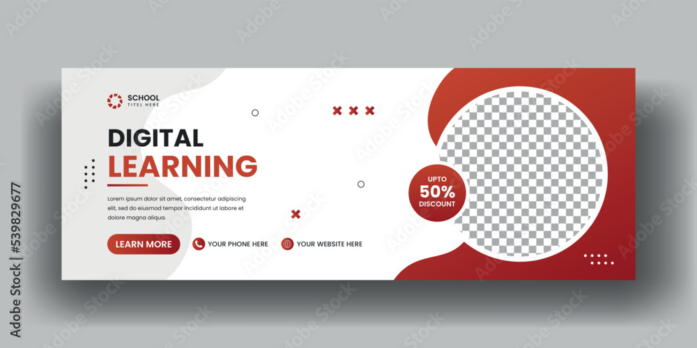 Digital learning platform web banner template and Back to school ...
