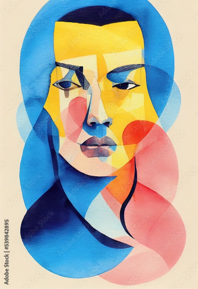 Abstract female portrait illustration digital art face person ...