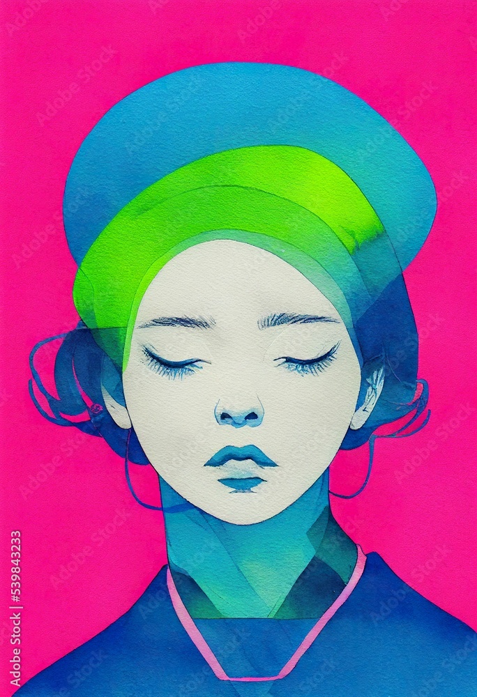 Abstract female portrait illustration digital art face person ...